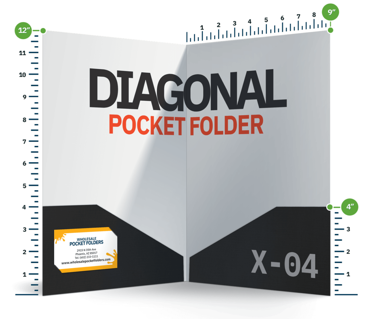 Diagonal Pocket Presentation Folder - Wholesale Pocket Folders
